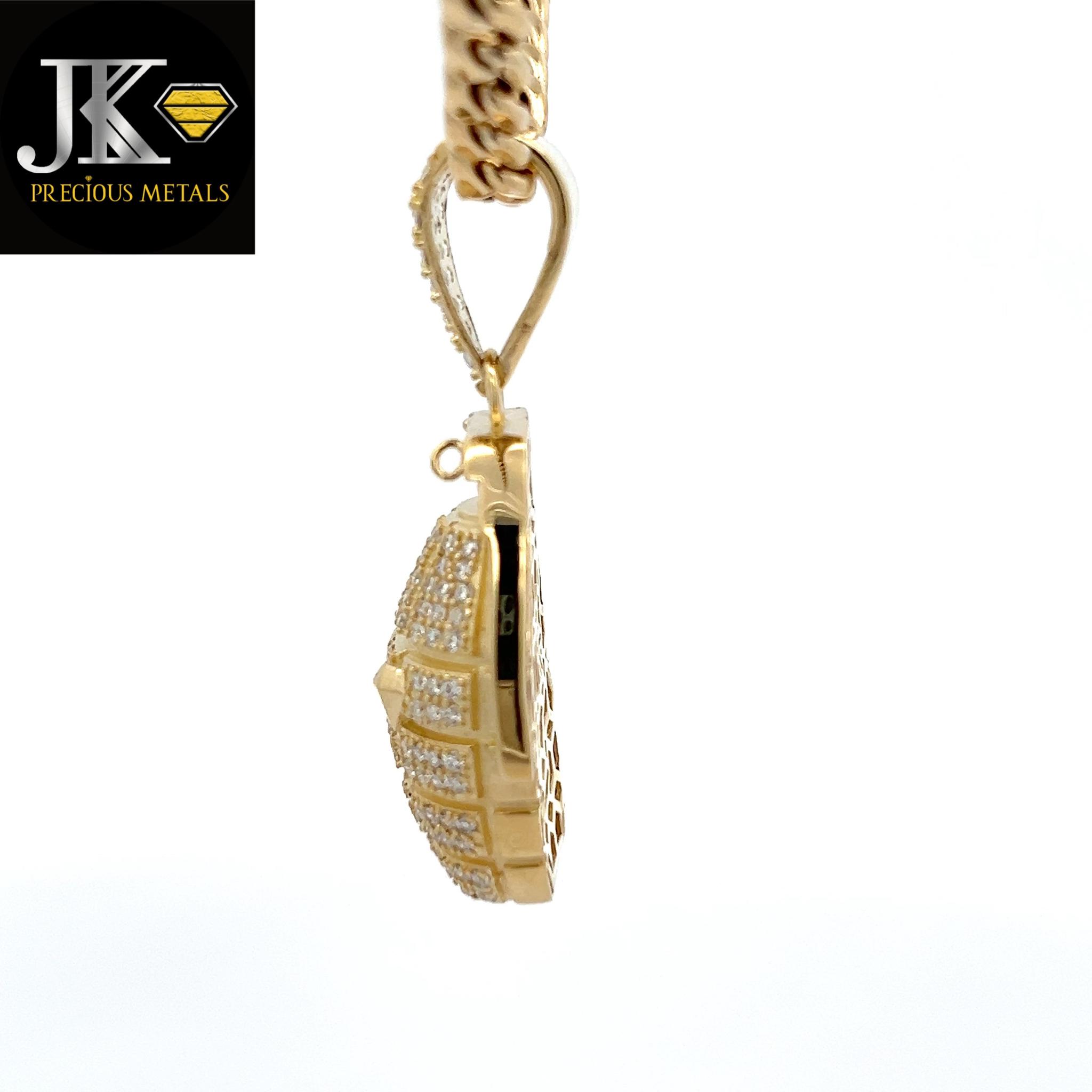 9ct Gold Stone Set Grenade Pendant | JK Precious Metals